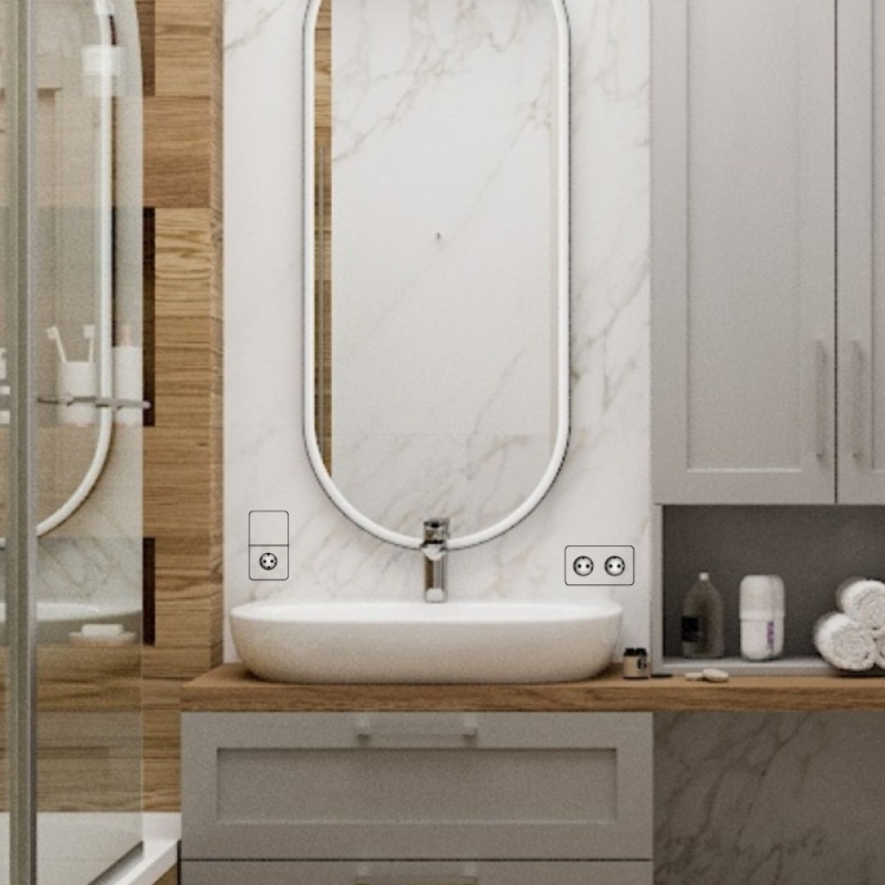 Concealed socket (SCHUKO) and single countertop switch for kitchens ...